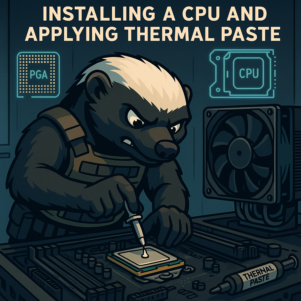 Installing a CPU and Applying Thermal Interface Material – Bitcoin Versus