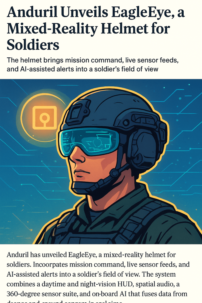 Anduril Unveils EagleEye Mixed Reality AI Helmet for Soldiers – Bitcoin ...